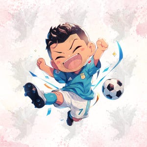 Kawaii Soccer Players Clipart Collection | Legendary Chibi Football ...
