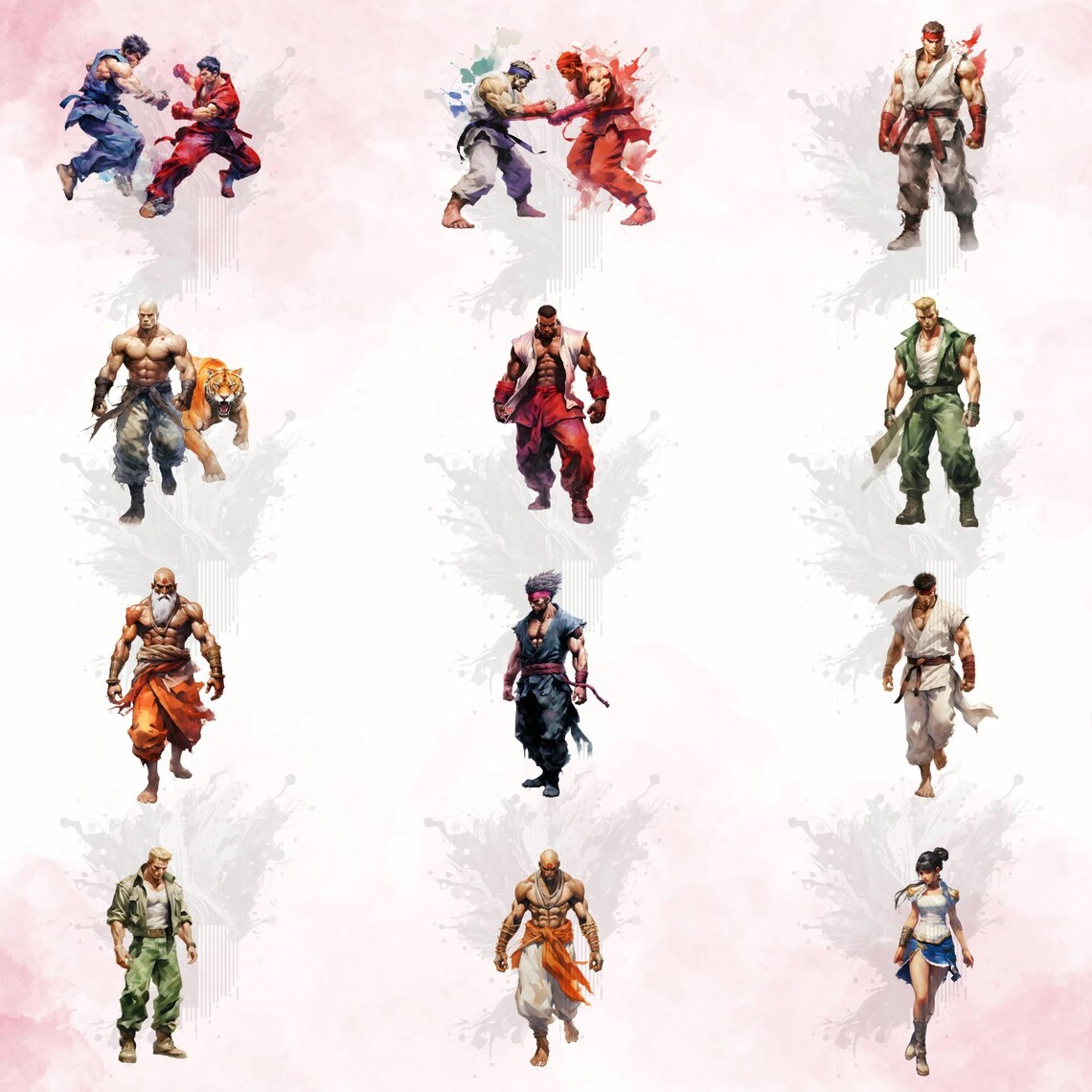 Legendary Fighting Video Game Clipart Collection | Iconic Fighters ...