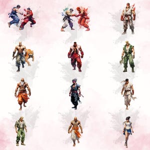 Legendary Fighting Video Game Clipart Collection | Iconic Fighters ...