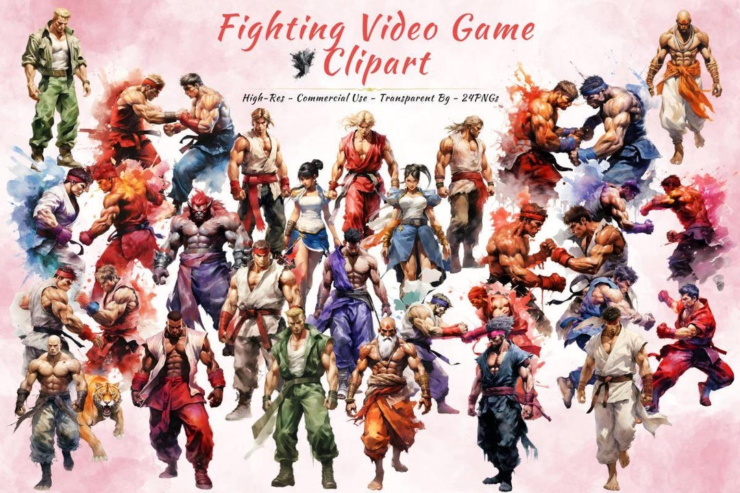 Legendary Fighting Video Game Clipart Collection | Iconic Fighters ...