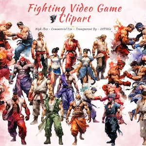 Legendary Fighting Video Game Clipart Collection | Iconic Fighters ...
