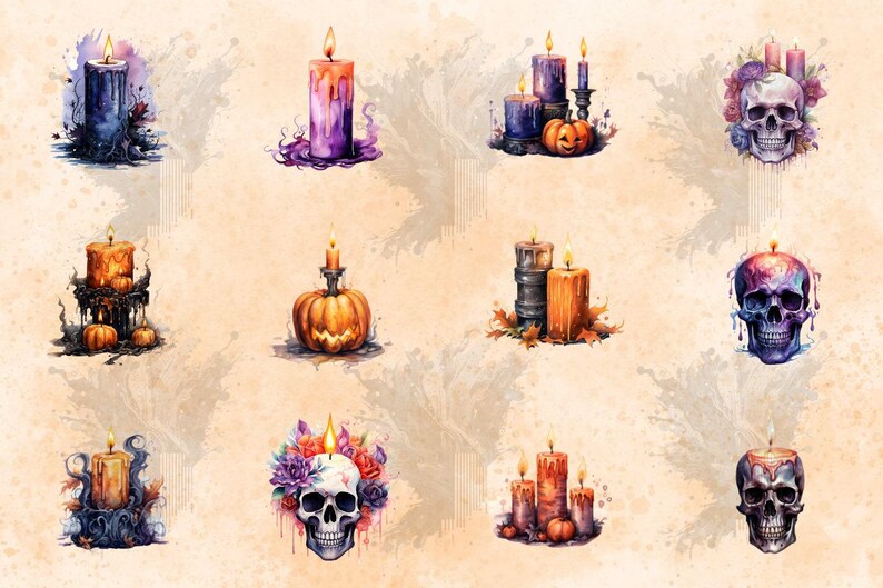 Halloween Candle PNG Clipart Collection | Spooky Season, Skull, Pumpkin ...