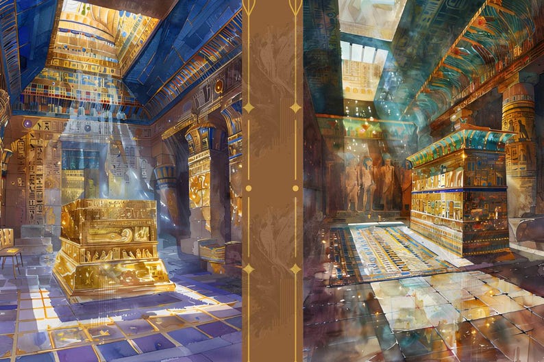 Egyptian Pharaoh Tombs Digital Paper Collection | Ancient Tombs Made of ...
