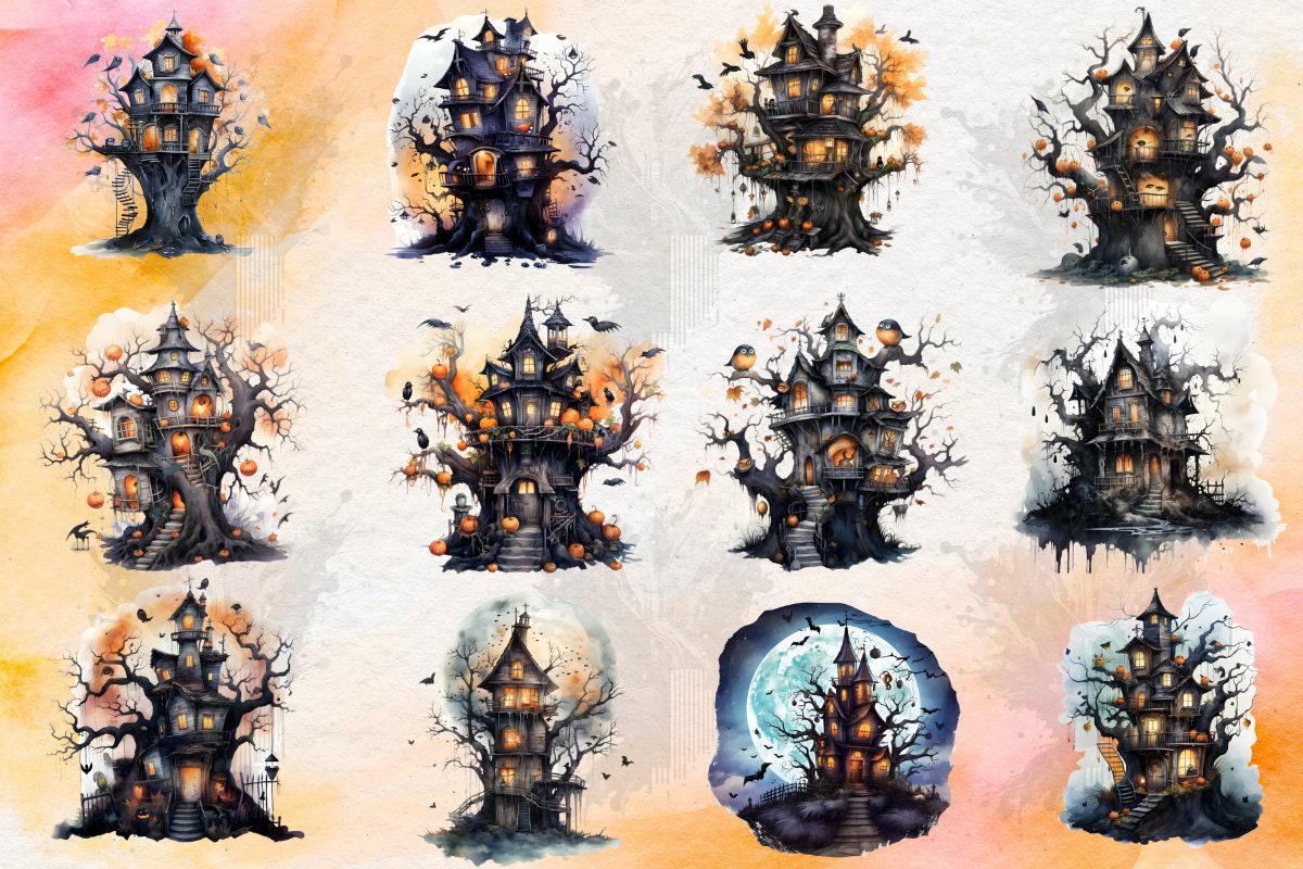 Haunted Halloween Houses PNG Clipart Collection Witch House, Spooky ...