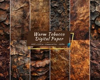 Warm Tobacco Digital Paper Collection | Brown Tobacco Backgrounds - Etsy
