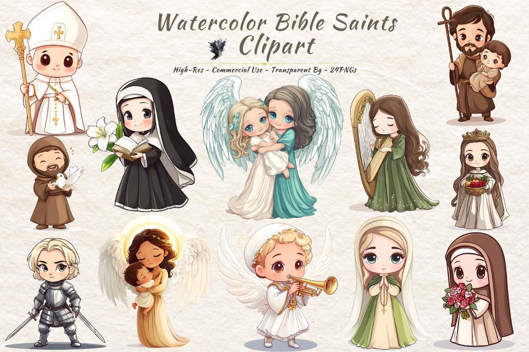 Chibi Bible Saints PNG Clipart | Kawaii Christian Characters - Etsy UK