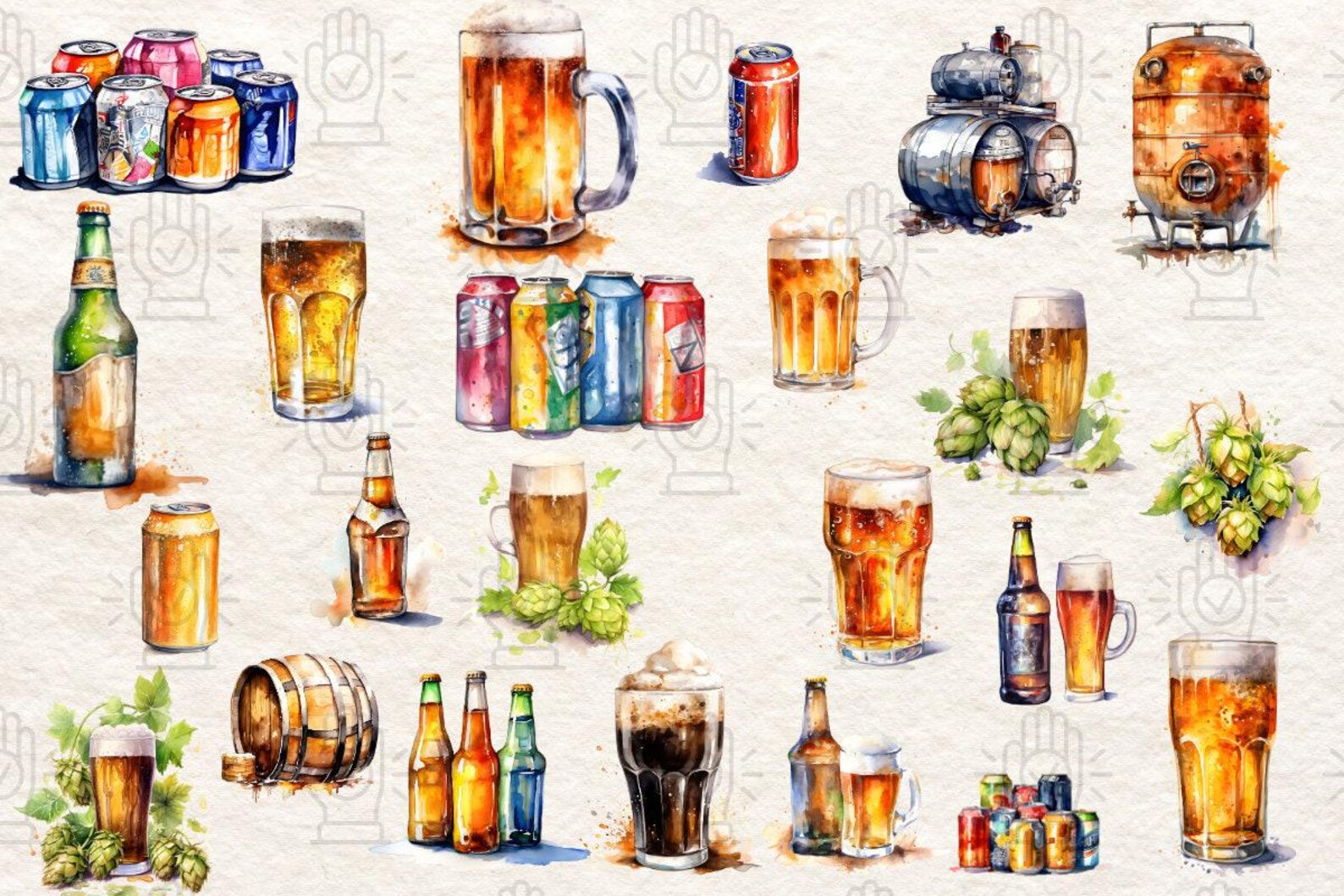 Beer PNG Clipart Collection | Drink, Summer, Brewing Clipart Bundle - Etsy