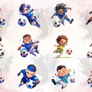 Kawaii Soccer Players Clipart Collection | Legendary Chibi Football ...