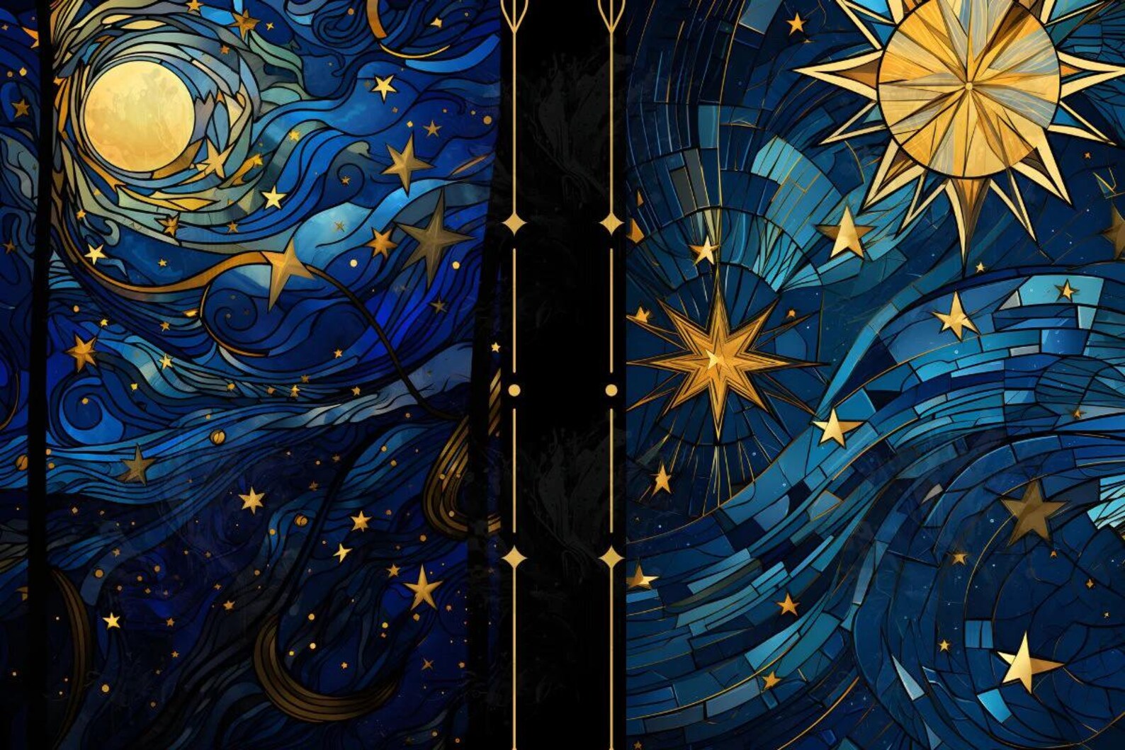 Celestial Galaxy Digital Paper | Moon, Sun, Stars Digital Background - Etsy