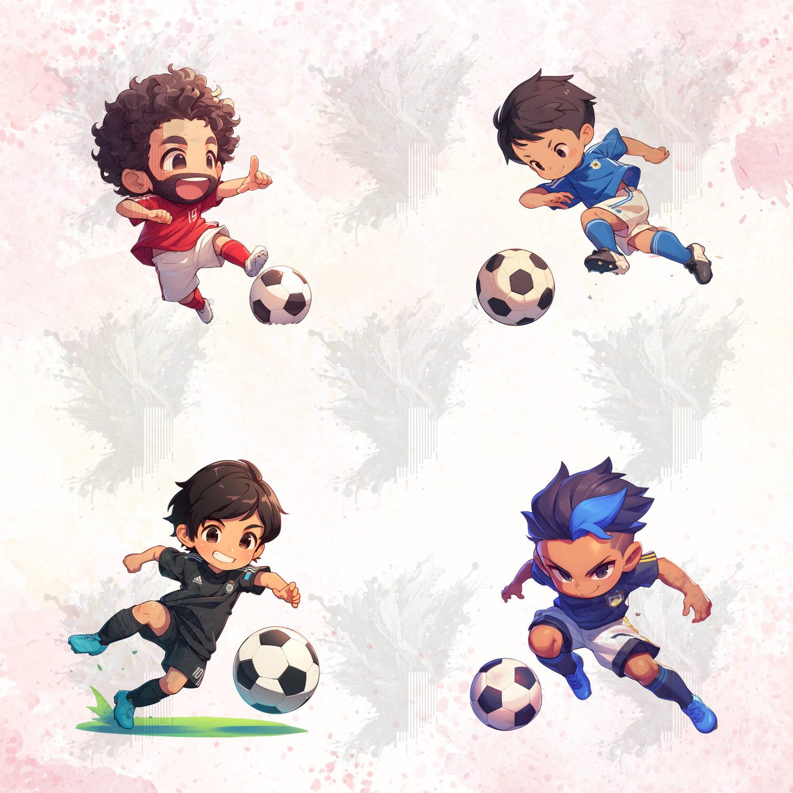 Kawaii Soccer Players Clipart Collection | Legendary Chibi Football ...