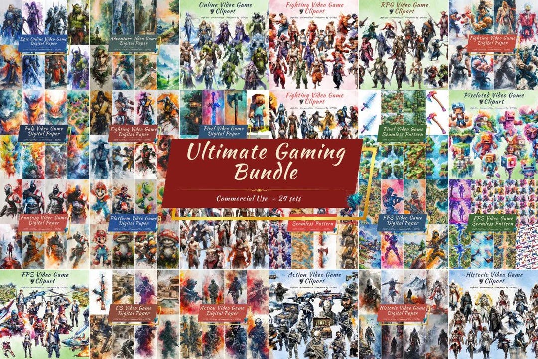 Ultimate Video Game Collection Bundle | Popular Gaming Backgrounds and ...