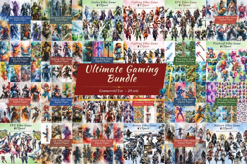 Ultimate Video Game Collection Bundle | Popular Gaming Backgrounds and ...