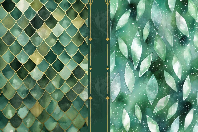 Green Glitter Digital Paper Pack | Glamorous Luxury Green Backgrounds ...