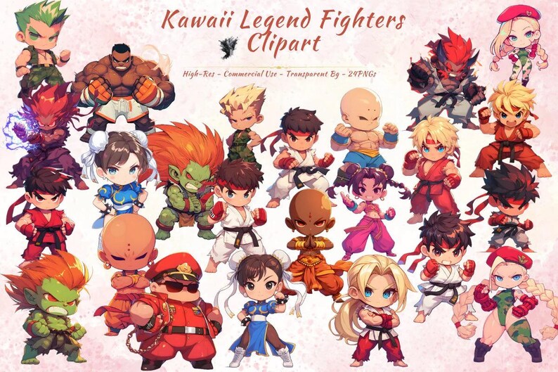 Kawaii Fighters PNG Clipart Collection | Legendary Most Loved Fighter ...