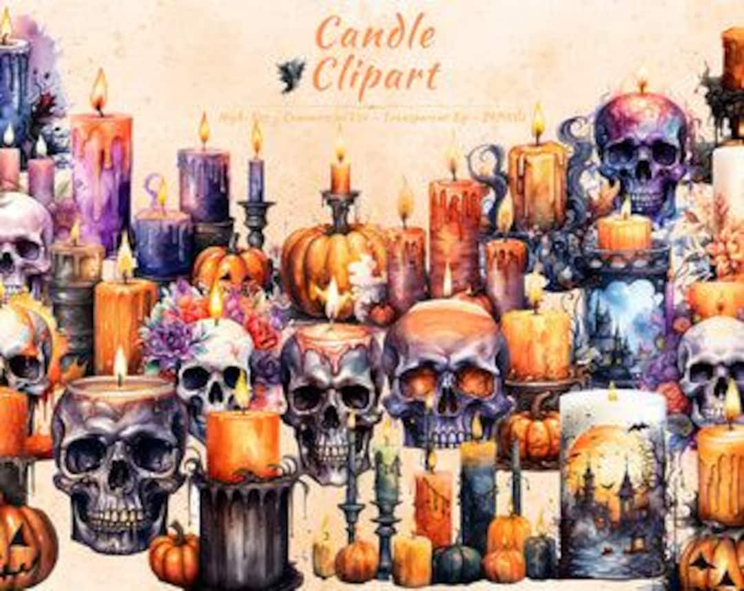 Halloween Candle PNG Clipart Collection | Spooky Season, Skull, Pumpkin ...