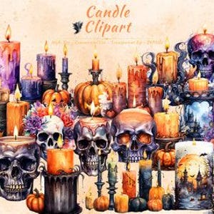 Halloween Candle PNG Clipart Collection | Spooky Season, Skull, Pumpkin ...