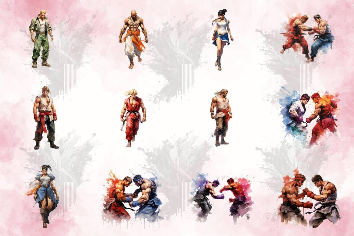 Legendary Fighting Video Game Clipart Collection | Iconic Fighters ...