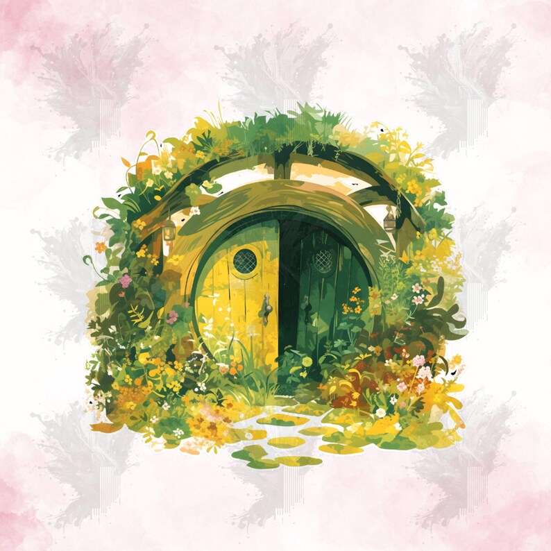 Enchanting Shire Doors Clipart Collection | Doors of the Hobbit Houses ...