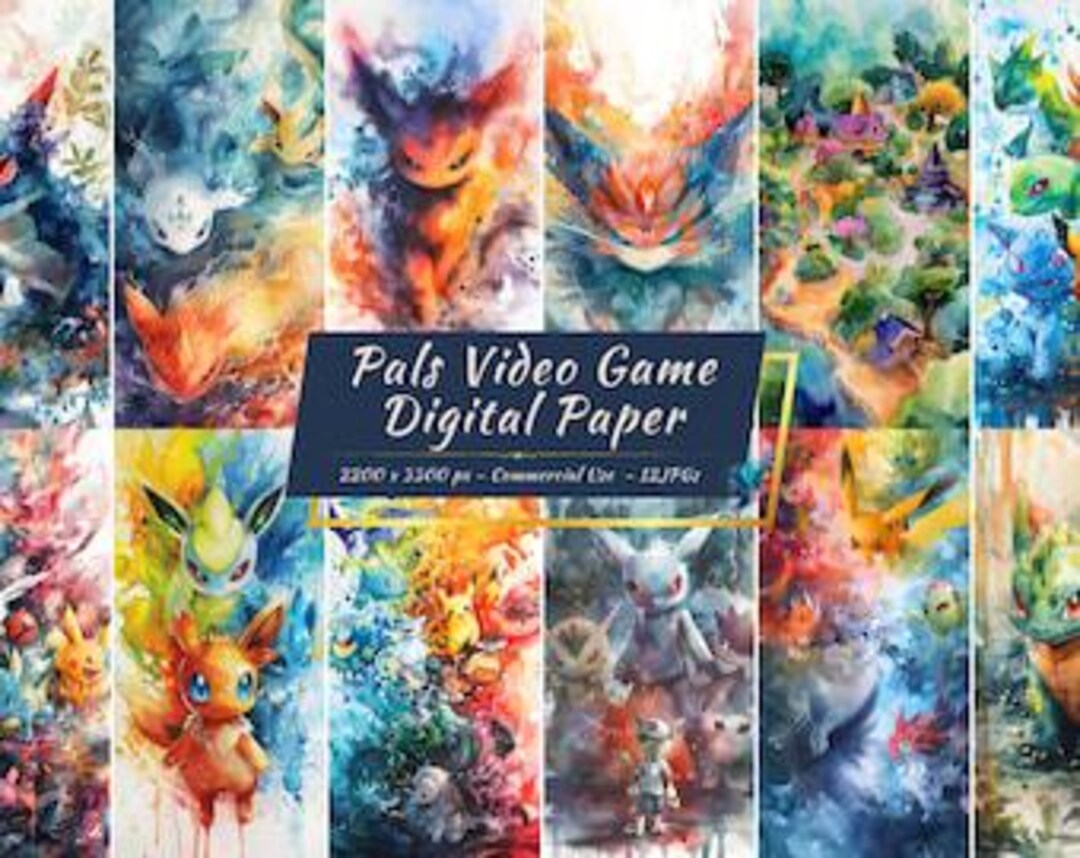 Palworld Adventure Video Game Digital Paper Pack - Etsy