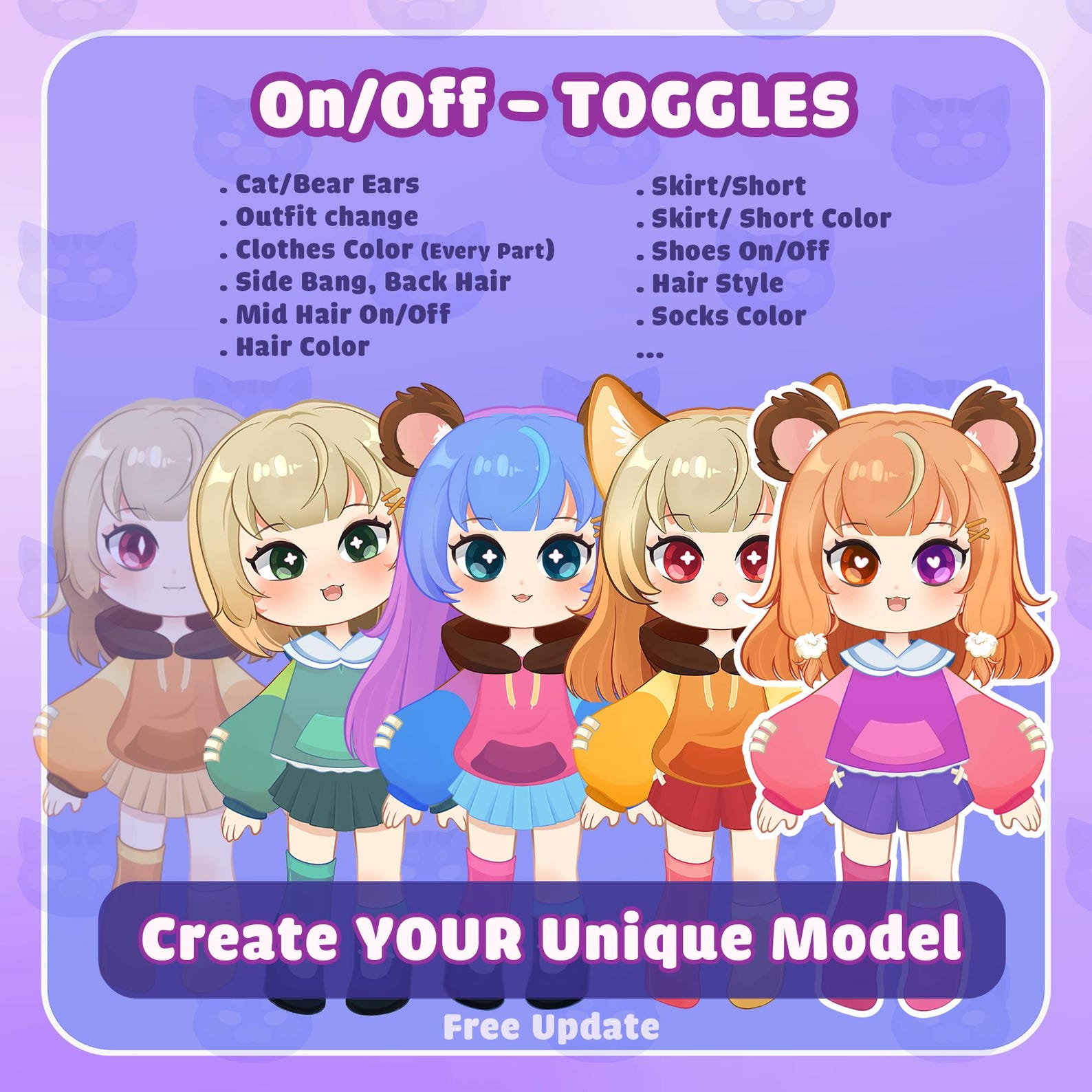 Customizable Vtuber Model /fully Rigged Vtuber/ Ready to Use Vtuber/ Vtuber Model/ for Vtube ...