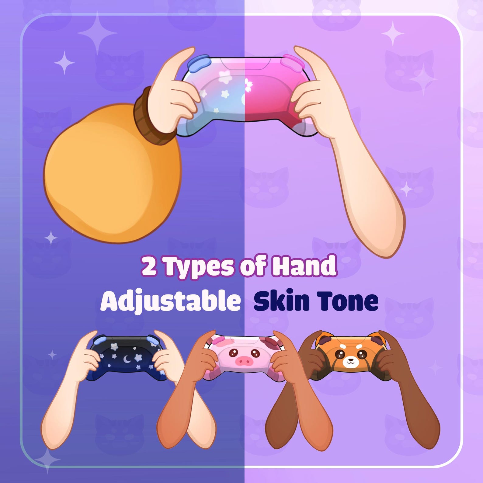Custom Live2d Vtuber Game Hand Asset| Controller• Vtuber Hand Chibi ...