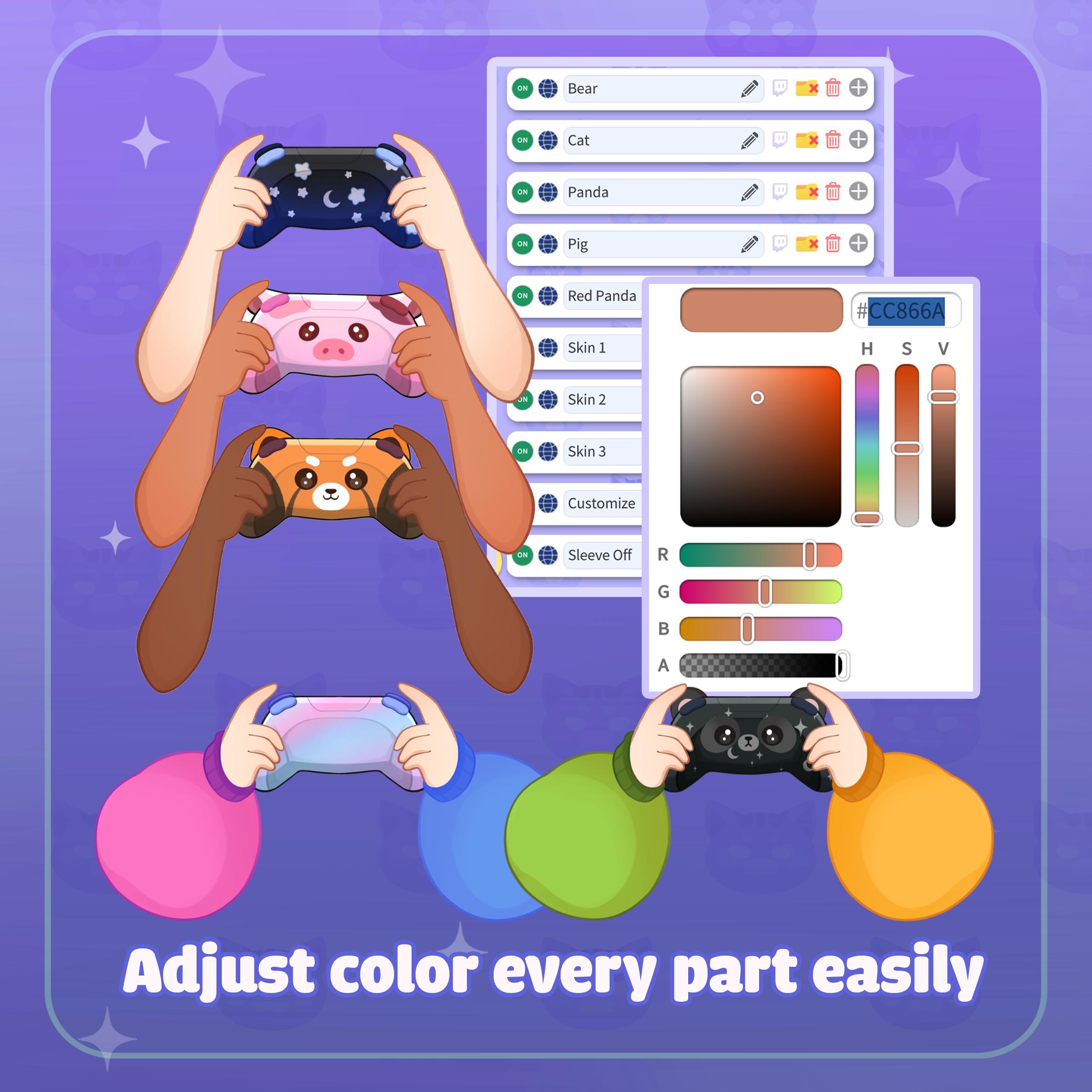 Custom Live2d Vtuber Game Hand Asset| Controller• Vtuber Hand Chibi ...