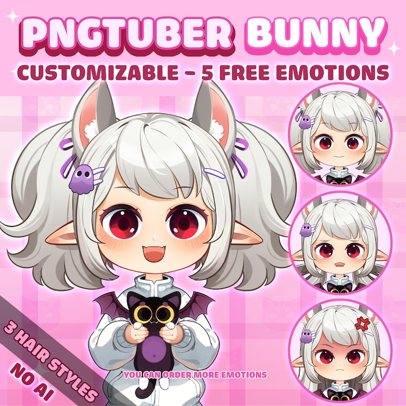 Pngtuber Model | Chibi Pngtuber | Cute Girl Pngtuber Premade Model ...