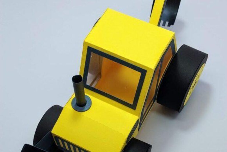 Backhoe Machine Paper Craft SVG Template - Etsy