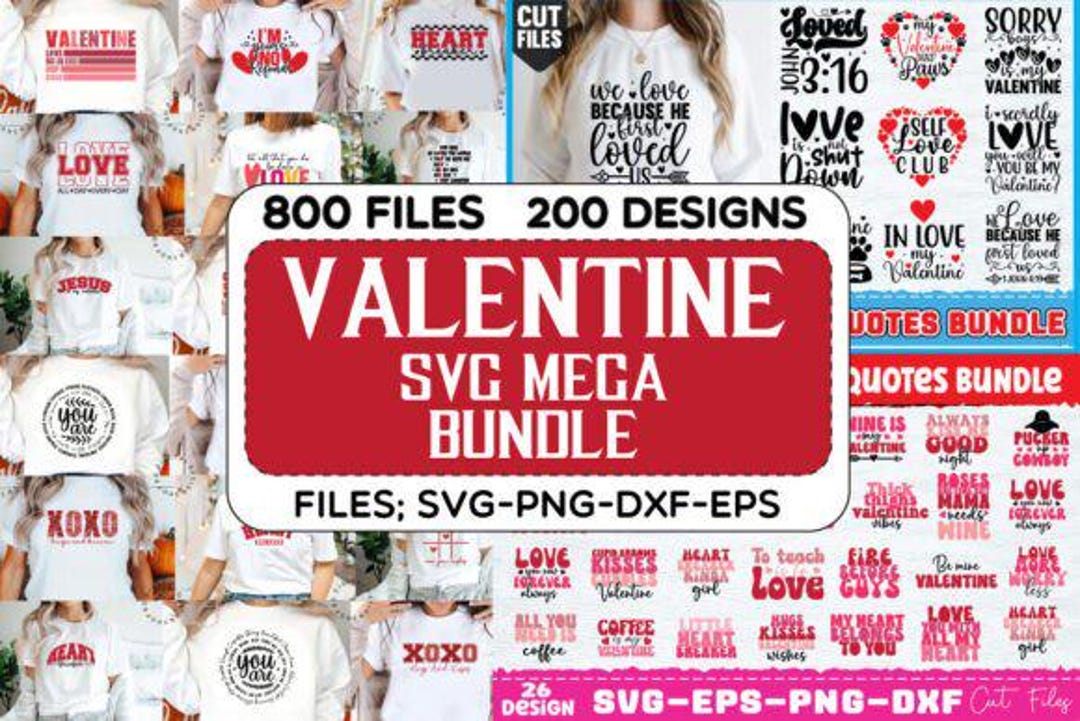 800 Día de San Valentín svg mega Paquete, San Valentín Mega Paquete Png ...