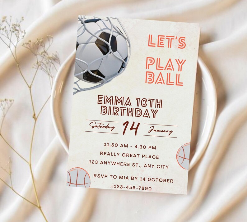 All Star Sports Birthday Party Invitation Favor Tag Digital Template ...