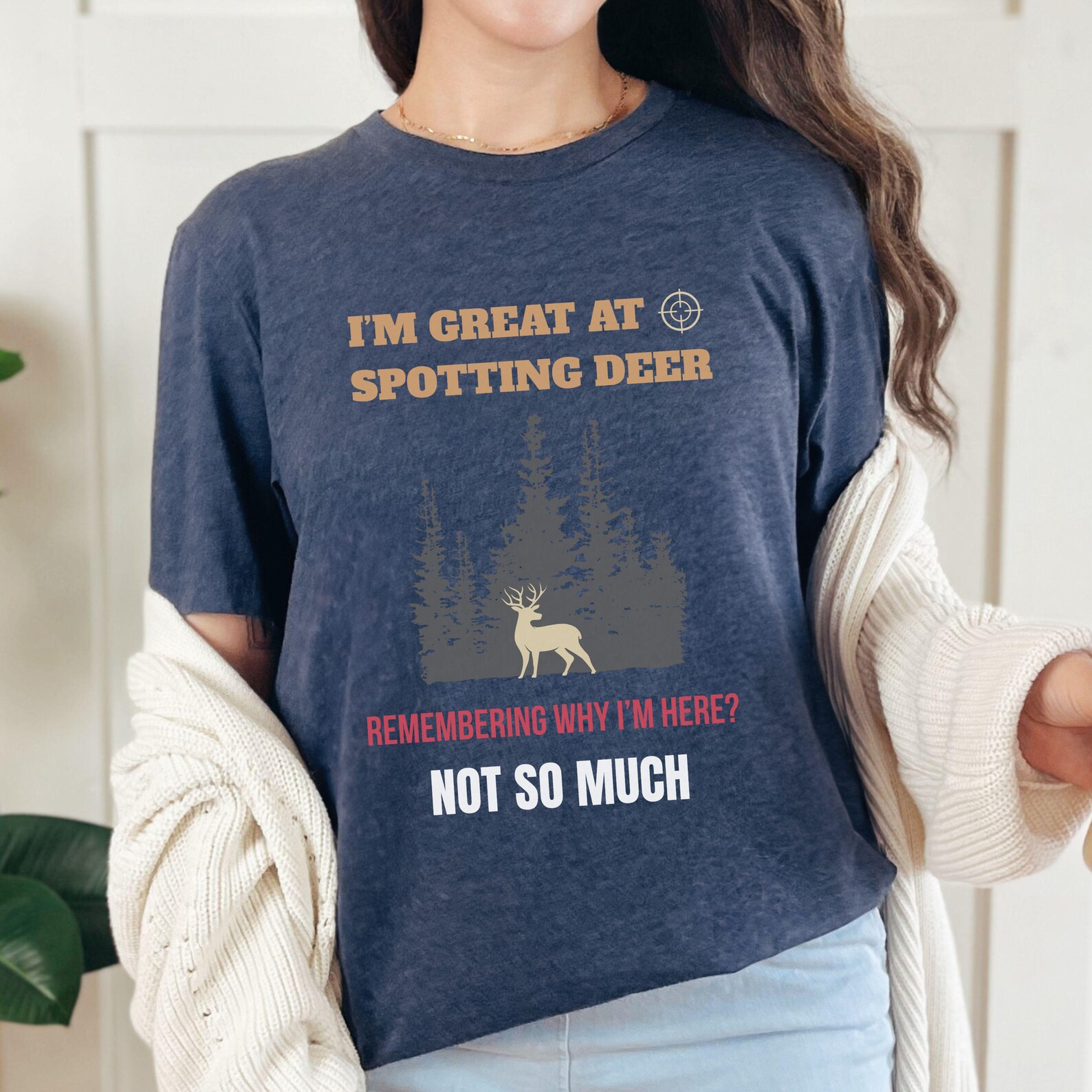 Funny Hunting Shirt for Men, Spotting Deer but Forgetting Why Tee ...