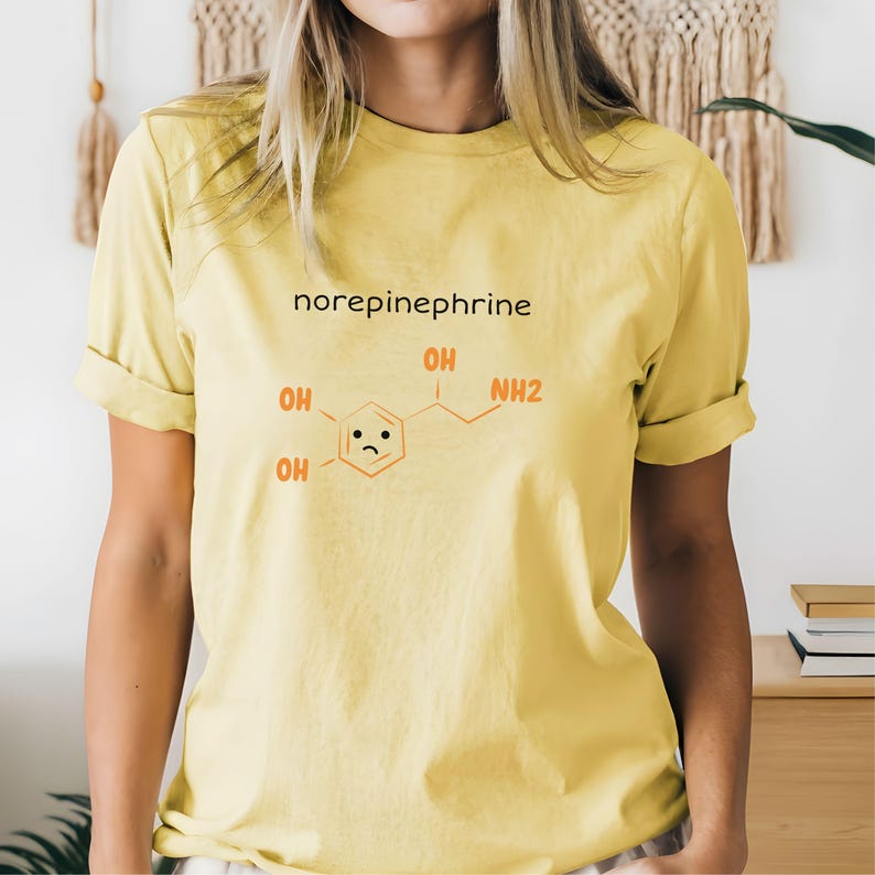 Norepinephrine Molecule Shirt, Sad Brain Chemistry Tee, Funny Mental ...