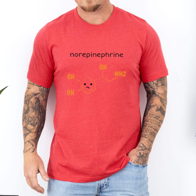 Norepinephrine Molecule Shirt, Sad Brain Chemistry Tee, Funny Mental ...