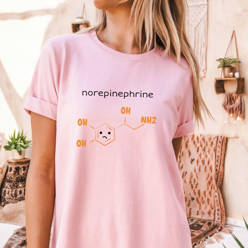 Norepinephrine Molecule Shirt, Sad Brain Chemistry Tee, Funny Mental ...