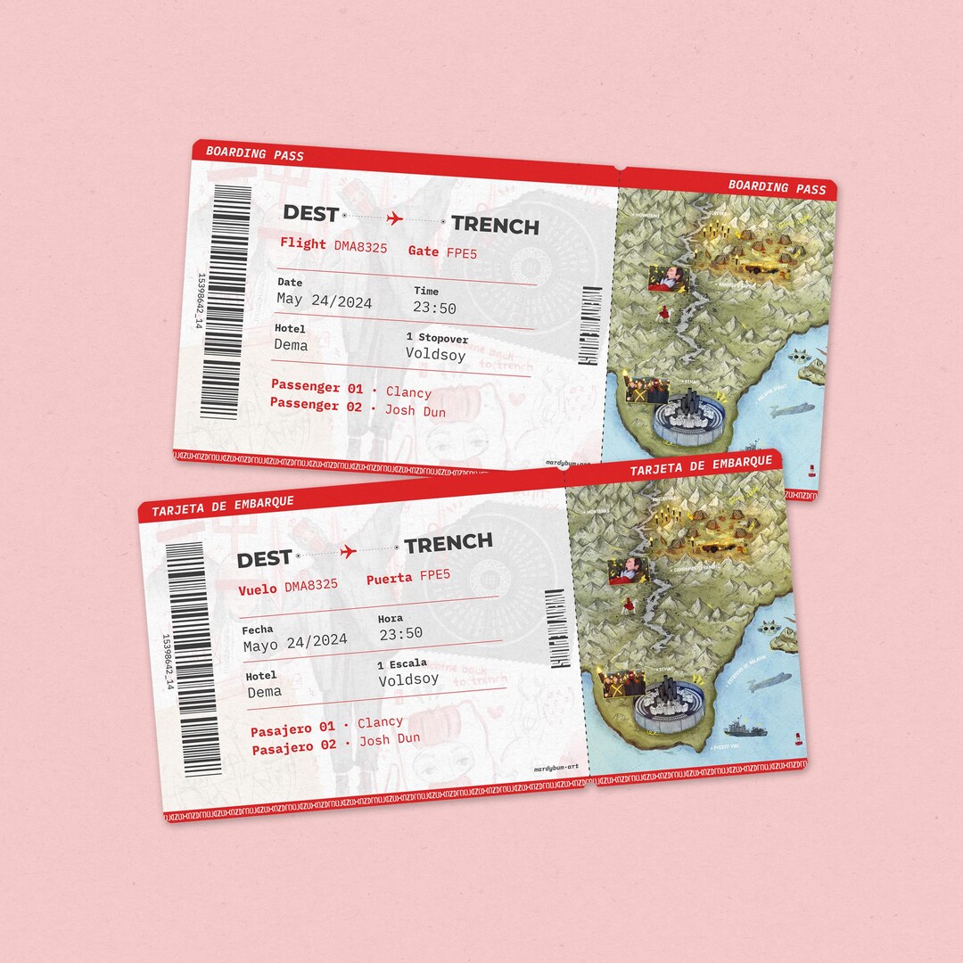 Boarding Pass Trench Twenty One Pilots, Clique Art, Clancy, Trench, SAI ...