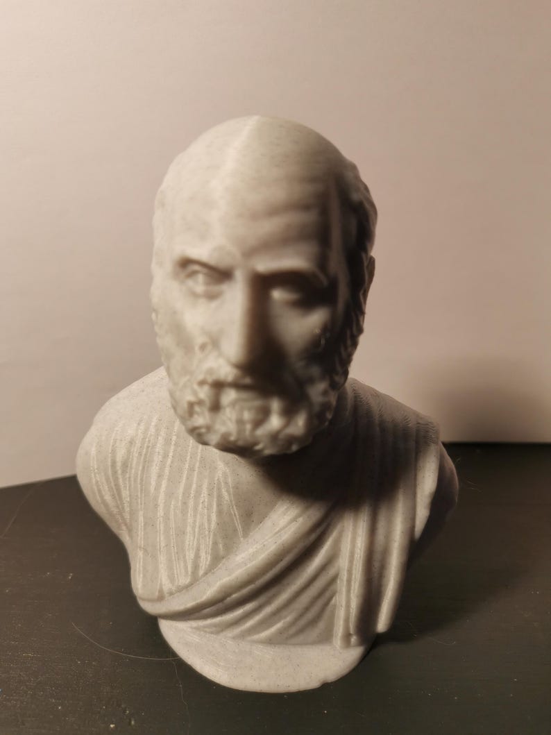Bust of Hippocrates Greek Doctor 3d Print Marble Pla - Etsy