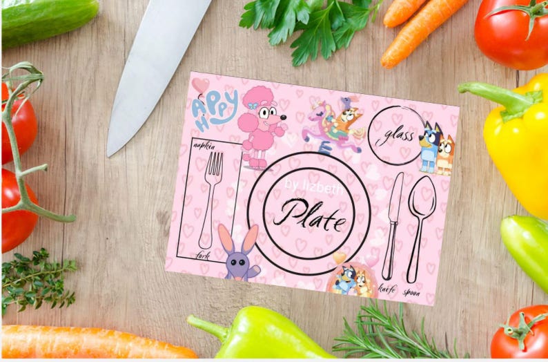 Montessori Placemat for Girls, Printable Placemat Table Setting ...