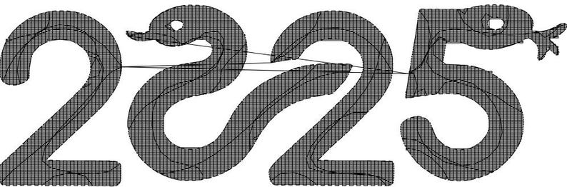 2025 Year of the Snake - Minimalist Embroidery Design - Etsy