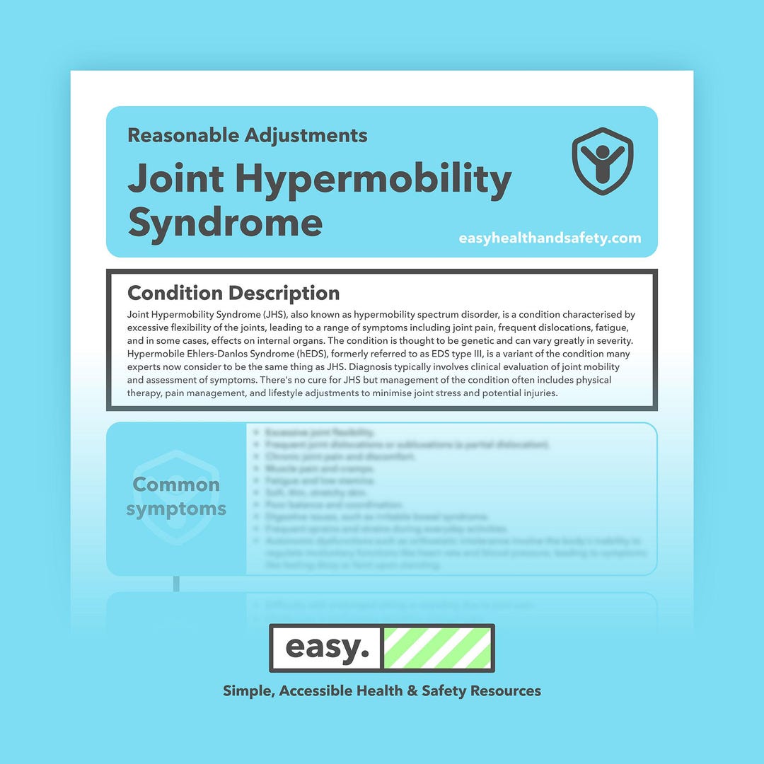 Joint Hypermobility Syndrome Reasonable Adjustments Guide, JHS ...