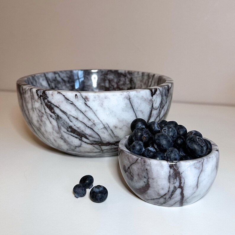 Unique Marble Bowl Set. Luxury Timeless Gift. Handcrafted Home Decor ...