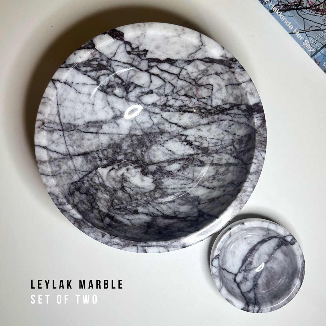 Unique Marble Bowl Set. Luxury Timeless Gift. Handcrafted Home Decor ...