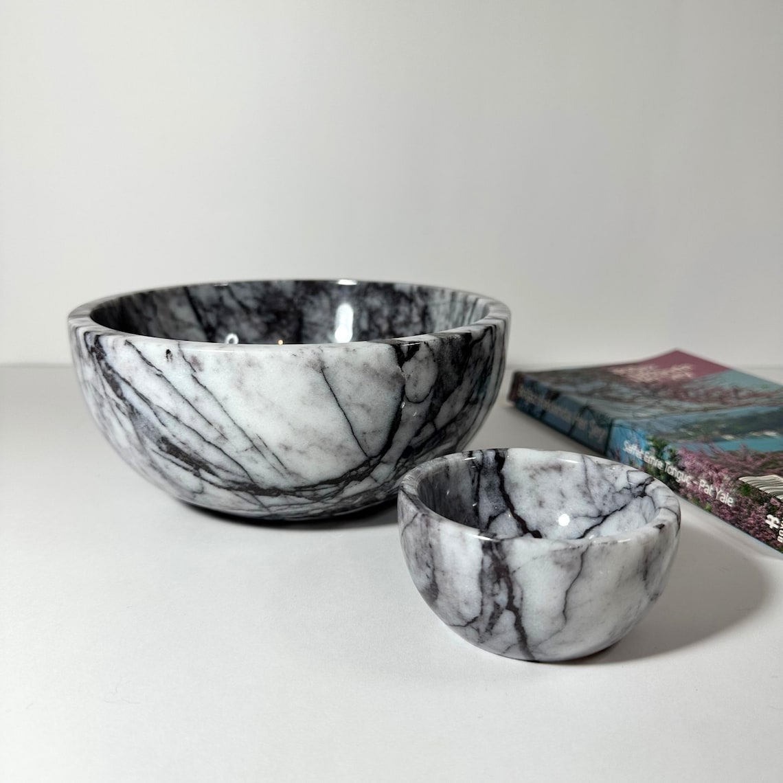 Unique Marble Bowl Set. Luxury Timeless Gift. Handcrafted Home Decor ...