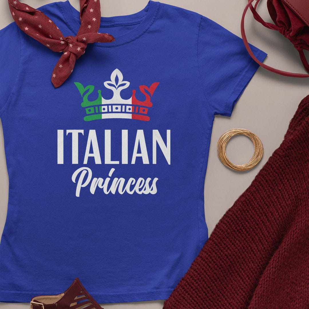 Italian Princess, Funny Italian Flag Crown Design, Little Princess Cute ...