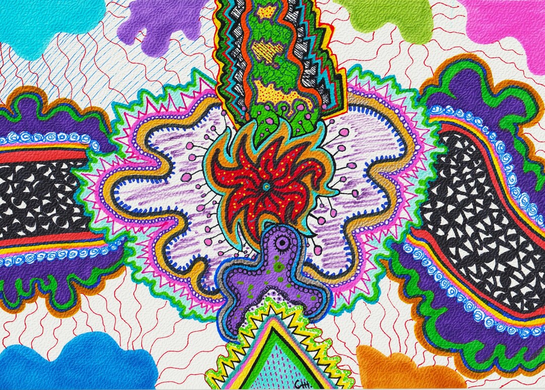 Psychedelic Doodle Art - PRINTS - Etsy