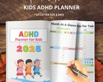 2025 Kids ADHD Planner - ADHD Planner, Mental Health Planner, Printable ...
