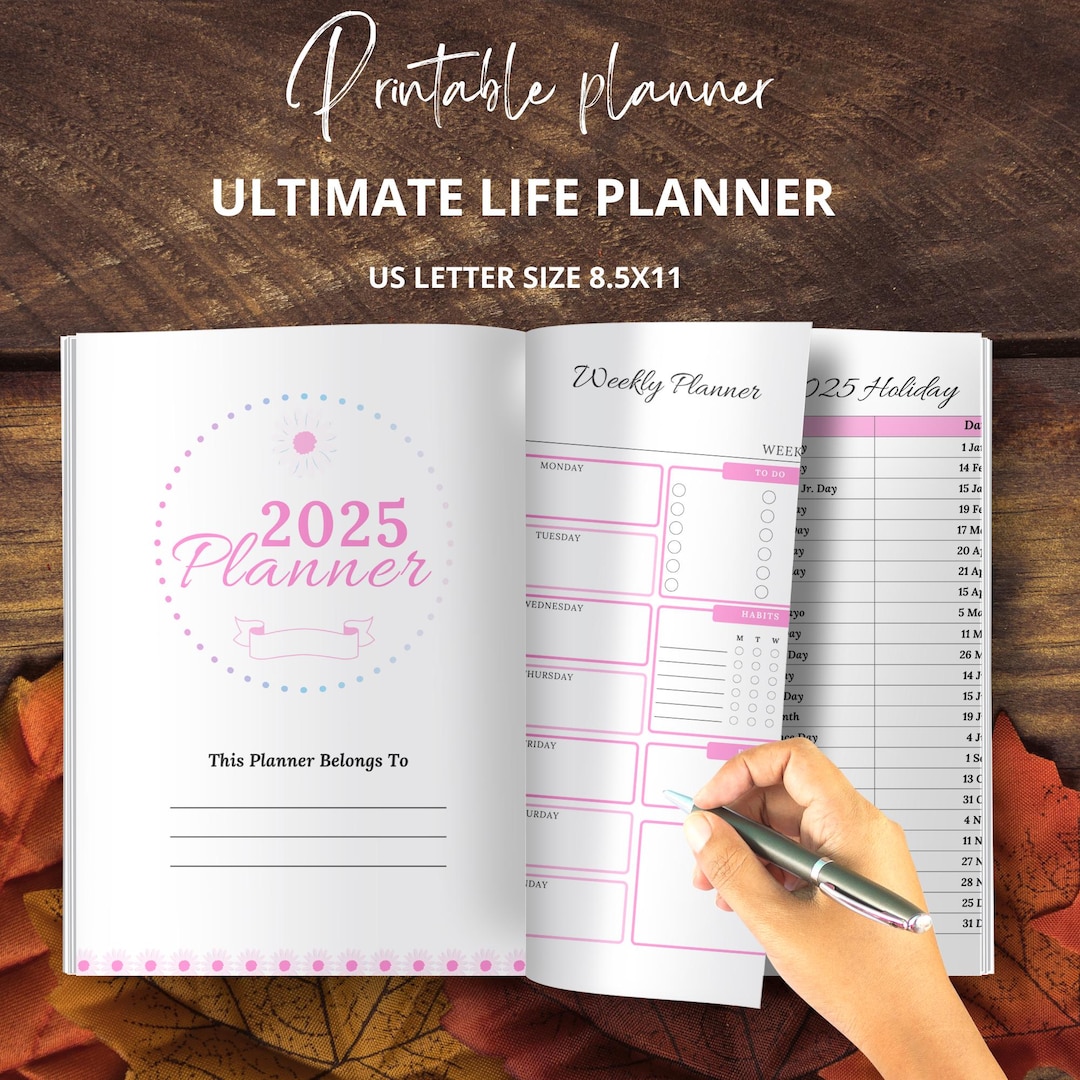Ultimate Life Planner Printable Bundle Adhd Productivity Planner Habit ...