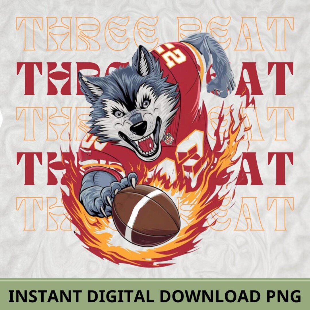 3 Peat Png, Kansas City Football Png, Wolf Mascot Png, Chiefs Football ...