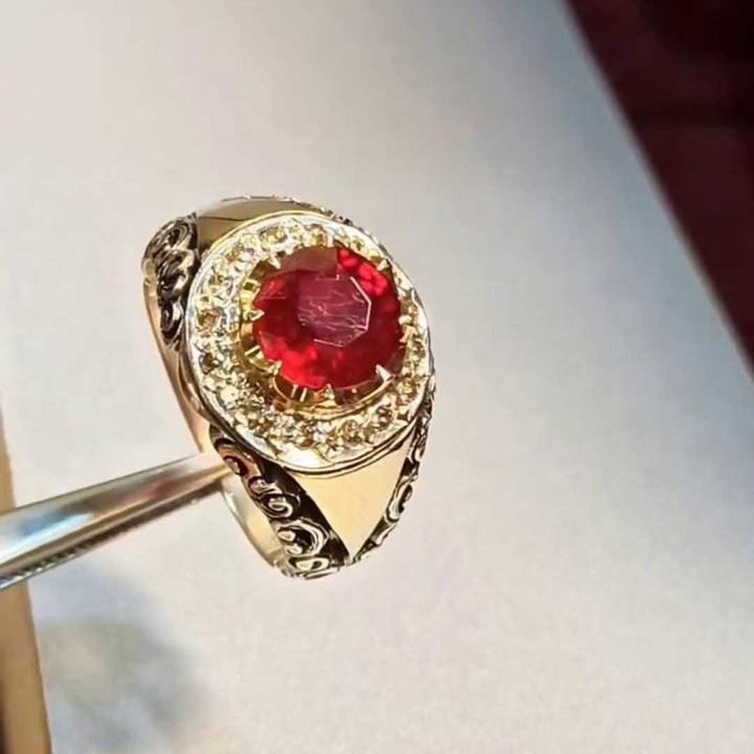Natural African Red Ruby Gemstone Ring – Bold and Elegant July ...