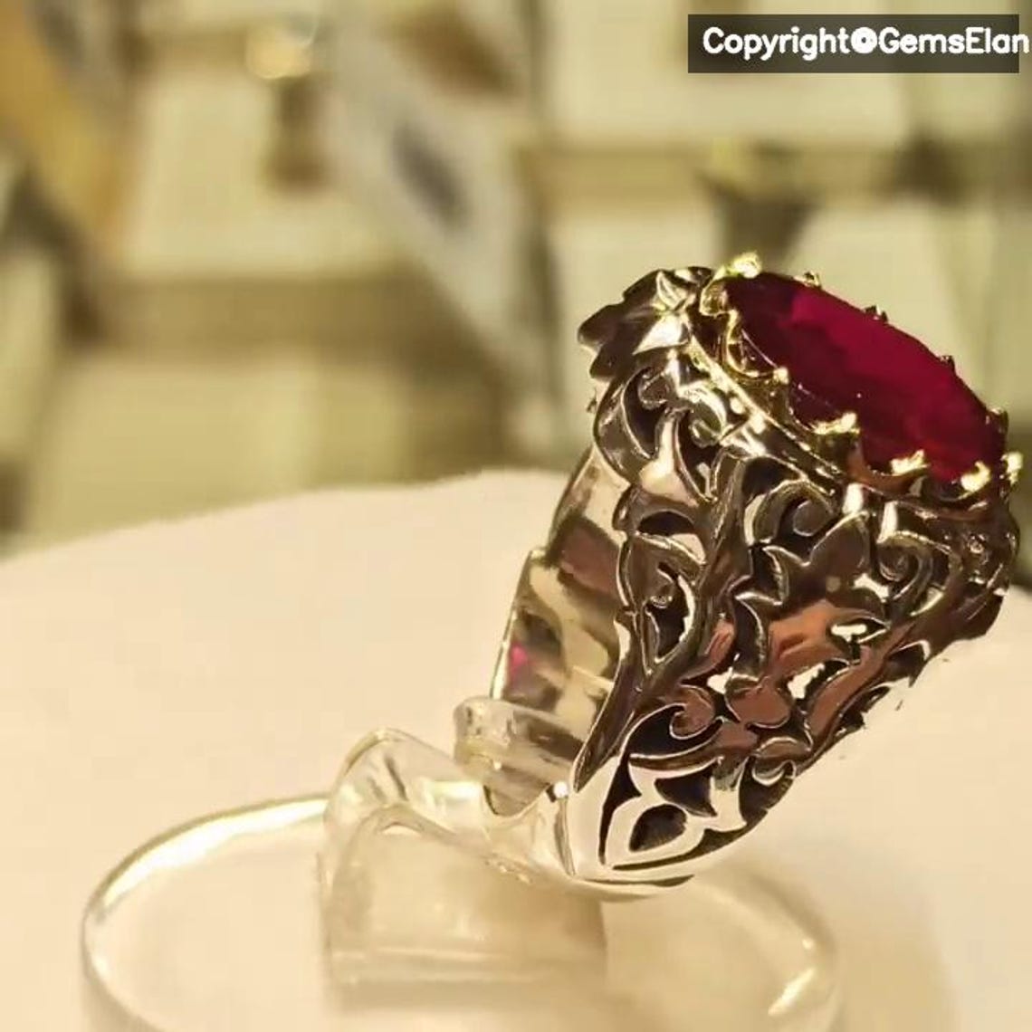 Original Burmese Ruby Ring | Genuine Mogok Red Gemstone | Handcrafted ...