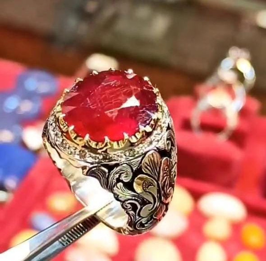 Natural African Red Ruby Ring – Stunning Gemstone Jewelry – Handmade ...